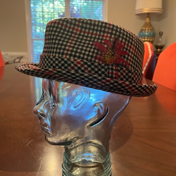 Pendleton | Accessories | Vintage Pendleton Wool Plaid Fedora Hat With Feather | Poshmark